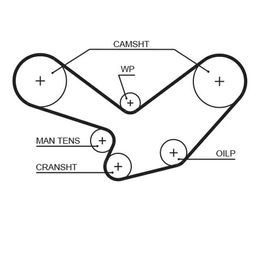 GATES Zahnriemen PowerGrip&reg; 5098XS schwarz f&uuml;r PORSCHE 92810515730 92810515740 92810515710