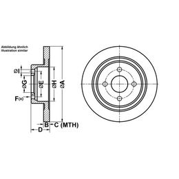 ATE Bremsscheibe 24.0110-0313.1 hinten rechts links voll 280mm f&uuml;r FORD 4324591 4411312