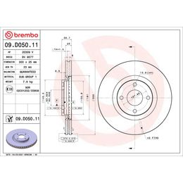 Brembo Bremsscheibe 09.D050.11 vorne rechts links bel&uuml;ftet 300mm f&uuml;r FORD 2147409 GN151125CA