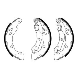 Bosch Bremsbackensatz 0 986 487 940 hinten rechts links f&uuml;r RENAULT DACIA 440609415R 7701206429 6001551409