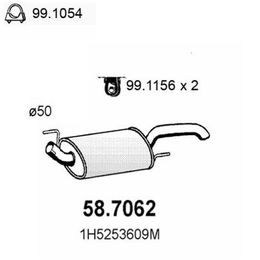 Asso Endschalld&auml;mpfer 587062 f&uuml;r VW