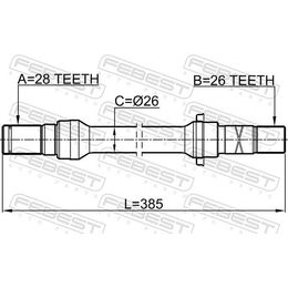 FEBEST Antriebswelle 0512-626GFRH vorne rechts f&uuml;r MAZDA FA55-25-700B FA55-25-700A