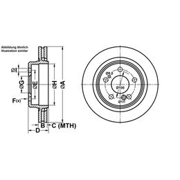 ATE Bremsscheibe 24.0124-0188.1 hinten rechts links bel&uuml;ftet 278mm f&uuml;r MERCEDES-BENZ 1244230812 A1244230812