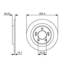 Bosch Bremsscheibe 0 986 479 A47 hinten rechts links voll 284mm f&uuml;r HYUNDAI KIA 58411A6200