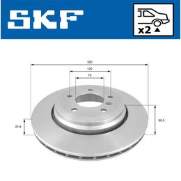 SKF Bremsscheibe VKBD 90528 V1 hinten rechts links bel&uuml;ftet 320mm f&uuml;r BMW 34216864052 34216855157 34201166073