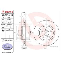 Brembo Bremsscheibe 09.D979.11 vorne rechts links bel&uuml;ftet 305mm f&uuml;r LEXUS TOYOTA (FAW) (GAC) 4351233150 4351206170 4351276010