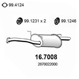 Asso Endschalld&auml;mpfer 16.7008 f&uuml;r HYUNDAI 2870022000 287002200 2870022001