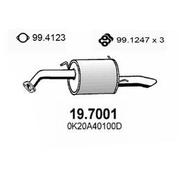 Asso Endschalld&auml;mpfer 19.7001 f&uuml;r KIA OK23N40100B OK23N40100C 0K20140100C