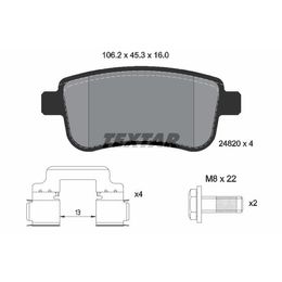 TEXTAR Bremsbelagsatz, Scheibenbremse 2482001 hinten rechts links mit Zubeh&ouml;r f&uuml;r RENAULT SAMSUNG 440604694R 440603734R 440603558R