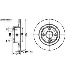 ATE Bremsscheibe 24.0110-0269.1 hinten rechts links voll 261mm f&uuml;r MAZDA B26Y-26-251