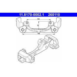 ATE Halter, Bremssattel 11.8170-0002.1 vorne rechts links f&uuml;r RENAULT DACIA 465013096R
