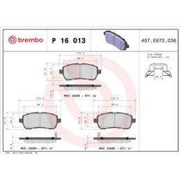 Brembo Bremsbelagsatz, Scheibenbremse XTRA LINE P 16 013X vorne rechts links mit Zubeh&ouml;r f&uuml;r MITSUBISHI SUZUKI CHANGAN MAZDA (CHANGAN) FORD PROTON HON