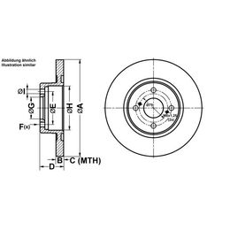 ATE Bremsscheibe 24.0109-0159.1 hinten rechts links voll 266mm f&uuml;r TOYOTA 42431-12170 42431-12150