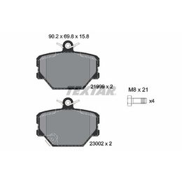 TEXTAR Bremsbelagsatz, Scheibenbremse 2199901 vorne rechts links f&uuml;r MERCEDES-BENZ SMART 0001431V003000000 A4514210010 A4514210110