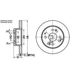 ATE Bremsscheibe 24.0110-0295.1 hinten rechts links voll 260mm f&uuml;r HONDA 42510-S1A-E00 42510-S1A-E10