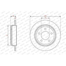 Ferodo Bremsscheibe DDF2229C hinten rechts links voll 270mm f&uuml;r CHRYSLER 4779018 4779111AC 4779111AB