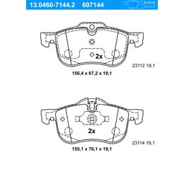 ATE Bremsbelagsatz, Scheibenbremse 13.0460-7144.2 vorne rechts links f&uuml;r ROVER GBP90342AF SFP100511
