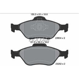 TEXTAR Bremsbelagsatz, Scheibenbremse 2360406 vorne rechts links f&uuml;r MAZDA FORD YS6J2K021DC YS6J2K021DB DDY23328Z9C