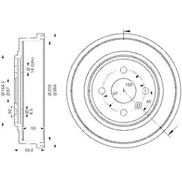 ATE Bremstrommel 24.0223-0021.1 hinten rechts links f&uuml;r VAUXHALL OPEL 568066 24444064