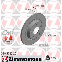 Zimmermann Bremsscheibe COAT Z 370.3052.20 hinten rechts links voll 278mm f&uuml;r MAZDA GHT2-26-251