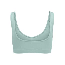 Only Play Damen Sport-Bustier "ONPMIRA SEAM SPORTS BRA", gr&uuml;n, Gr. S, unifarben, Obermaterial: 92% Nylon, 8% Elasthan, BHs, nahtlose Verarbeitung