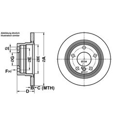ATE Bremsscheibe PowerDisc 24.0310-0314.1 hinten rechts links voll 280mm f&uuml;r BMW 34216764647 34216855001
