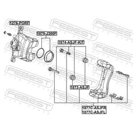 FEBEST Bremssattelhaltersatz 1877C-ASJFR vorne rechts f&uuml;r GENERAL MOTORS 13412812 13363087 13372780