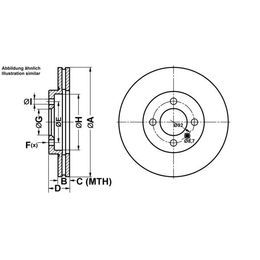 ATE Bremsscheibe PowerDisc 24.0322-0122.1 vorne rechts links bel&uuml;ftet 260mm f&uuml;r BMW 34111154750 34111160915 34111154749
