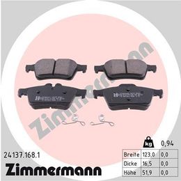 Zimmermann Bremsbelagsatz, Scheibenbremse 24137.168.1 hinten rechts links mit Feder f&uuml;r VOLVO (CHANGAN) MERCEDES-BENZ SAAB JAGUAR FORD OPEL RENAULT GE