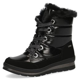 Caprice Damen Winterboots, Gr. 37,5, schwarz, Lederimitat, Textil, Schuhe, mit wasserabweisender TEX-Membran