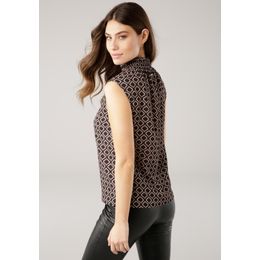 Laura Scott Damen Blusentop, schwarz, Gr. 34, bedruckt, gemustert, mehrfarbig, Cr&ecirc;pe, Obermaterial: 97% Polyester, 3% Elasthan. R&uuml;ckenteil: 95%