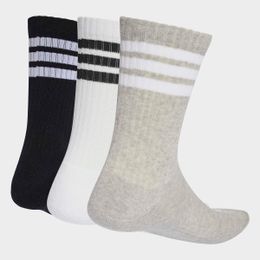 Damen Funktionssocken "3-STREIFEN, KN&Ouml;CHELLANG, MIT POLSTERUNG, 3ER-PACK", adidas Performance, Gr. XXL, schwarz-wei&szlig;, Obermaterial: 59% Baumwolle,