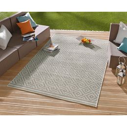 Teppich Hanse Home, B:140cm H:8mm L:200cm, grau, Kunstfaser, Wohnzimmer, Teppiche, "Raute", In-& Outdoor, Wetterfest, Balkon, L&auml;ufer, Wohnzimmer,