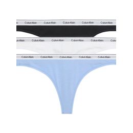 Damen String "3 PACK THONG (LOW-RISE)", Calvin Klein Underwear, Gr. L, schwarz-wei&szlig;, Jersey, Obermaterial: 90% Baumwolle, 10% Elasthan, Unterhosen,