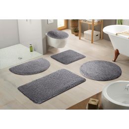 Badematte Kleine Wolke, H:40mm, grau, Polyester, Badematten, "Mellow, Badvorleger, Badezimmer Teppich", Badteppich, Uni-Farben, weich, rechteckig &