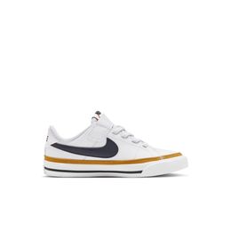 Nike Sportswear M&auml;dchen Sneaker "COURT LEGACY (PSV)", Gr. 33,5wei&szlig;, schwarz, desert ochre, gum light braun, Leder, Synthetik, Textil, Schuhe,