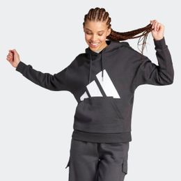 Damen Kapuzensweatshirt "ESSENTIALS BIG LOGO FLEECE HOODIE", schwarz-wei&szlig;, Gr. XS, adidas Sportswear, Obermaterial: 55% Baumwolle, 36% Polyester, 9%