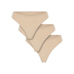 Urban Classics Damen Panty "Urban Classics Ladies Bonded Brazilian 3-Pack", Gr. Mnude, nude, nude, 90% Nylon, 10% Elasthan, unifarben, Unterhosen