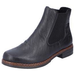 Rieker Damen Chelseaboots, Gr. 40, schwarz, Lederimitat, Schuhe, in klassischem Look, schmale Form