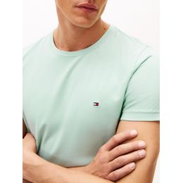 Tommy Hilfiger Herren T-Shirt "STRETCH SLIM FIT", gr&uuml;n, Gr. XL, Jersey, Obermaterial: 96% Baumwolle, 4% Elasthan, Shirts, unifarben, casual, slim