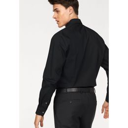 OLYMP Herren Businesshemd "Level Five body fit", schwarz, Gr. 43, unifarben, Web, Obermaterial: 97% Baumwolle, 3% Elastolefin, Hemden, formbest&auml;ndig