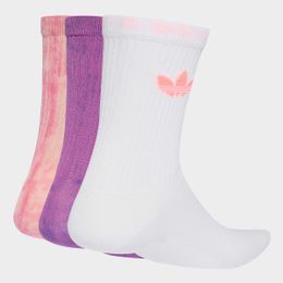 Damen Sportsocken "TIE DYE CREW, 3 PAAR", adidas originals, Gr. Sblush pink, lila rush, wei&szlig;, Obermaterial: 52% Baumwolle, 45% Polyester, 2%