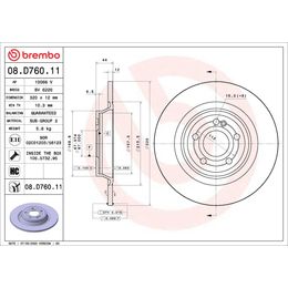 Brembo Bremsscheibe 08.D760.11 hinten rechts links voll 320mm f&uuml;r MERCEDES-BENZ (BBDC) 247423031207 A2474230312 A247423031207