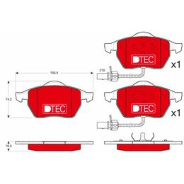 TRW Bremsbelagsatz, Scheibenbremse GDB1307DTE links rechts f&uuml;r SKODA VW BRILLIANCE SEAT AUDI (FAW) 8E0698151K 4B0698151K 4B0698151J