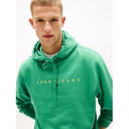 Tommy Jeans Herren Hoodie "TJM REGULAR LINEAR LOGO HOODIE EXT", gr&uuml;n, Gr. 4XL, Sweatware, Obermaterial: 80% Baumwolle, 20% Polyester, Sweatshirts,