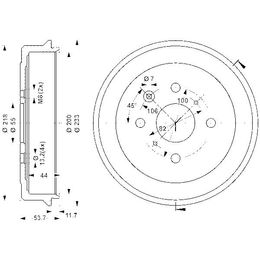 ATE Bremstrommel 24.0220-0046.1 hinten rechts links f&uuml;r PEUGEOT CITRO&Euml;N TOYOTA 42431-0H010 424748