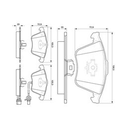 Bosch Bremsbelagsatz, Scheibenbremse 0 986 494 103 vorne rechts links f&uuml;r SKODA VW SEAT AUDI 1K0615106DF 4F0698151K 1K0698151B