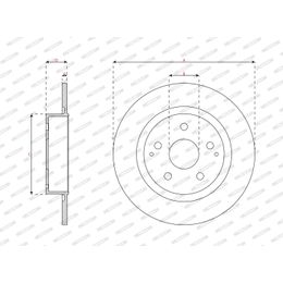 Ferodo Bremsscheibe DDF3177C hinten rechts links voll 296mm f&uuml;r TOYOTA 424310D210