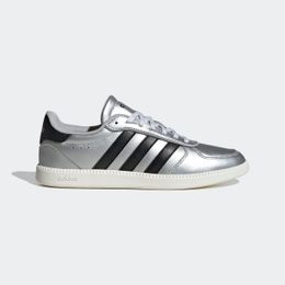 Damen Sneaker "BREAKNET SLEEK", adidas Sportswear, Gr. 38,5, wei&szlig;, Synthetik, Schuhe, inspiriert vom Design des adidas handball spezial