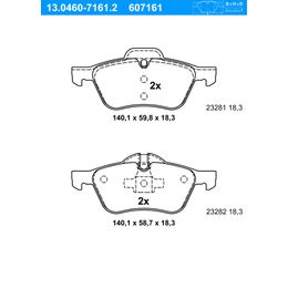 ATE Bremsbelagsatz, Scheibenbremse 13.0460-7161.2 vorne rechts links f&uuml;r MINI 34116761287 34116765446 34116770332
